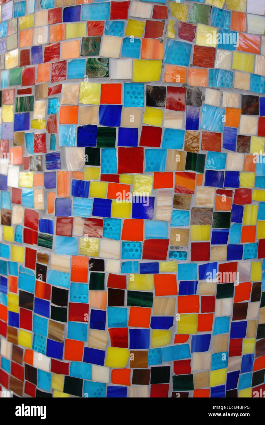 Closeup Detail of Vibrantly Colored Tiled Column Stock Photo - Alamy