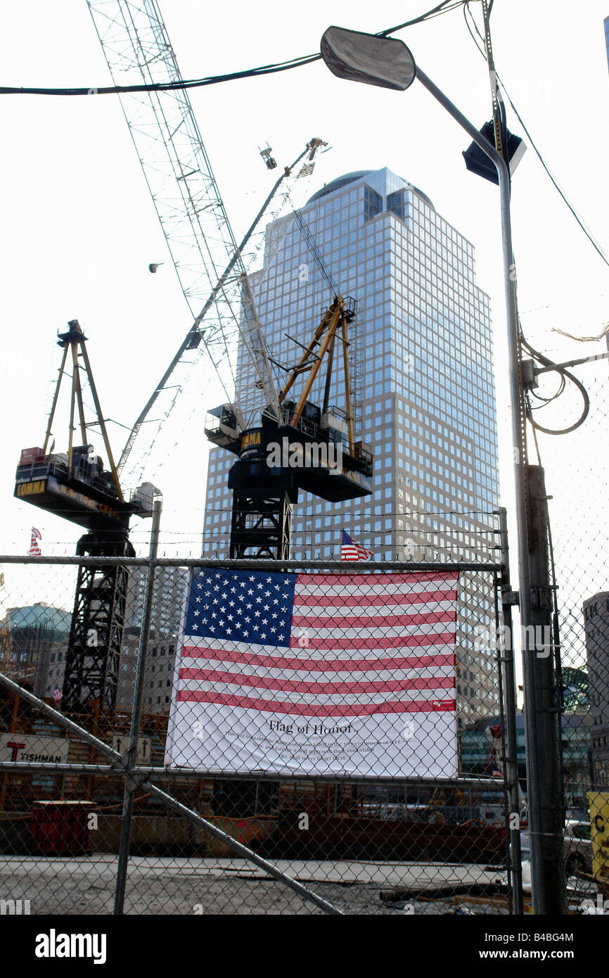 Flag of Honor at Ground Zero World Trade Center Twin Towers on ...