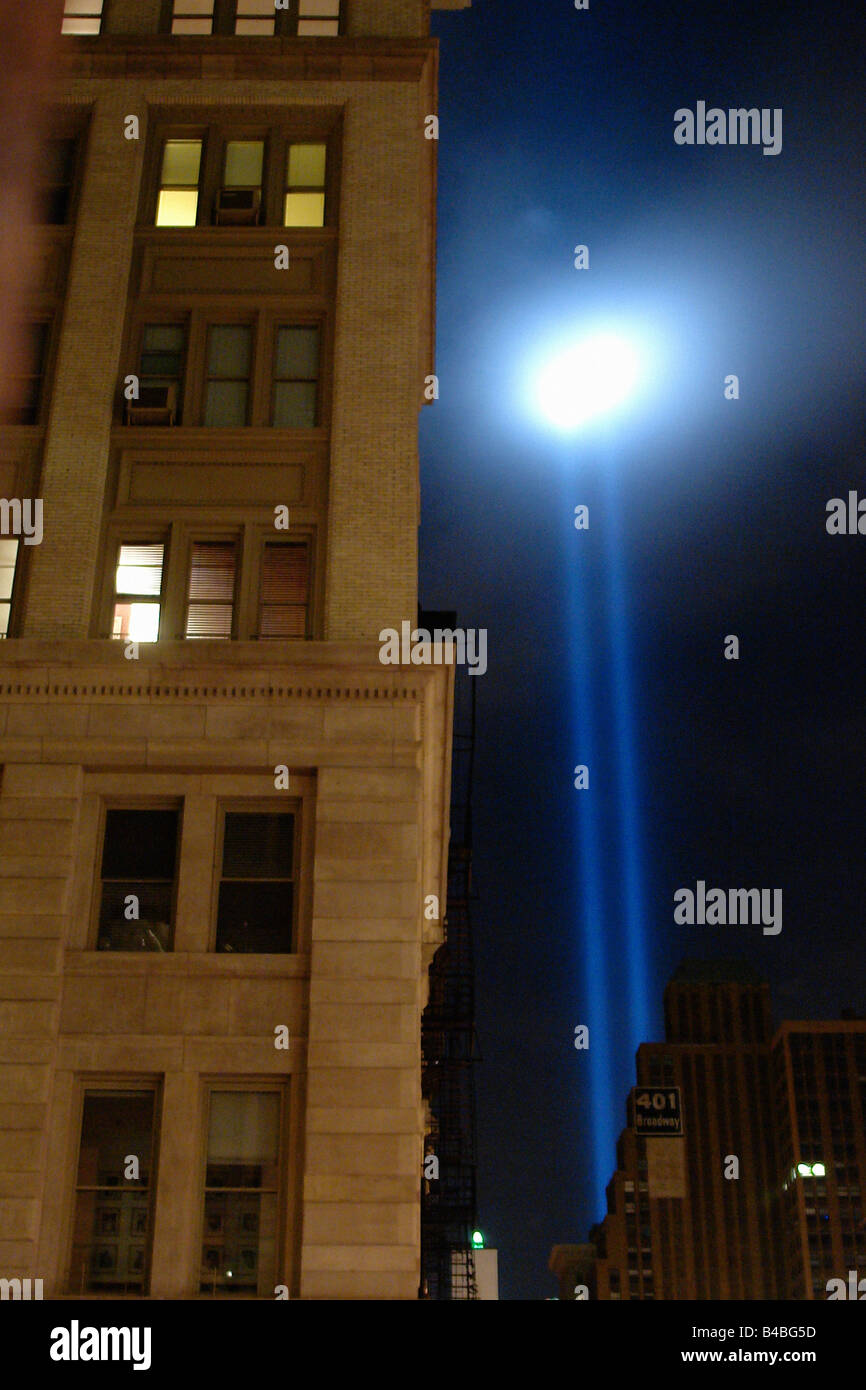 Beams of Light at Ground Zero World Trade Center Symbolizing Twin ...