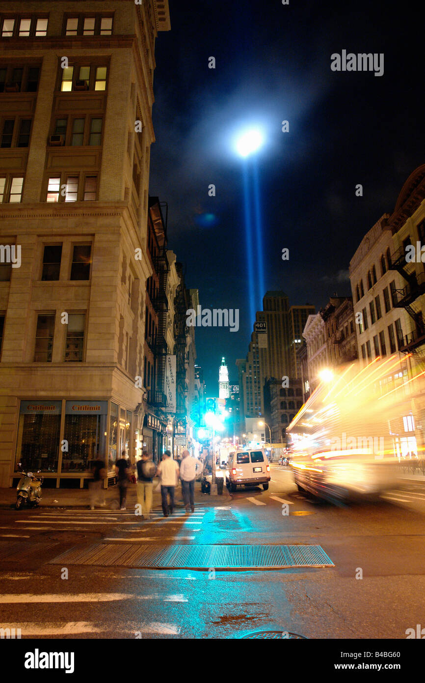 Beams of Light at Ground Zero World Trade Center Symbolizing Twin ...