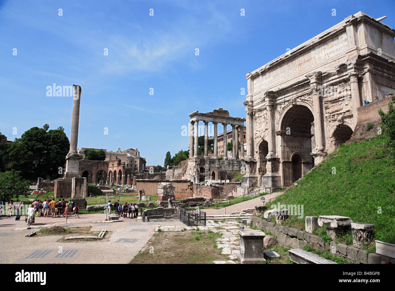 Temple of Saturn and Arch of Septimius Severus Roman Forum Rome Italy ...