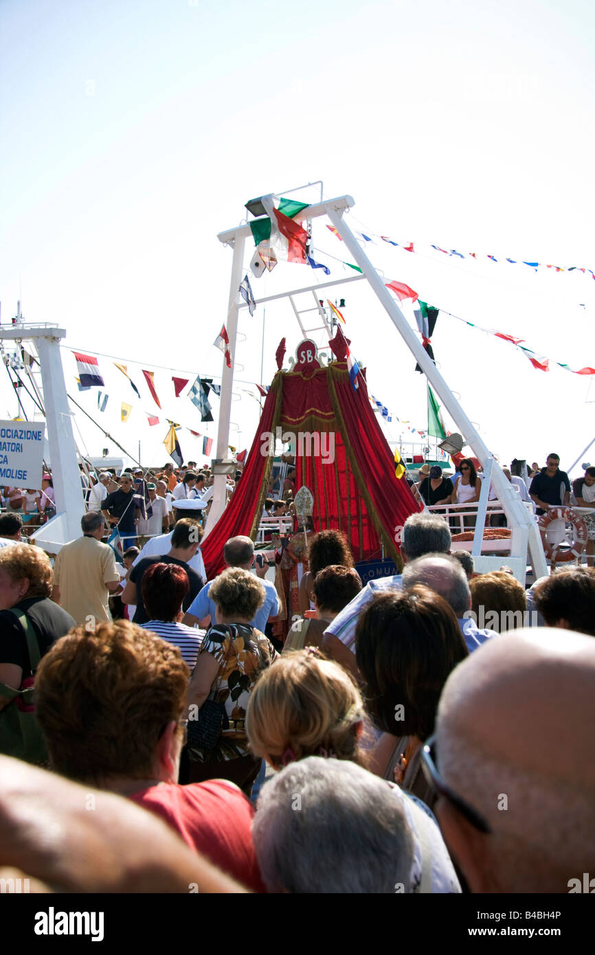 the Saint on the boat during the Holy Day of San Basso in the city of ...