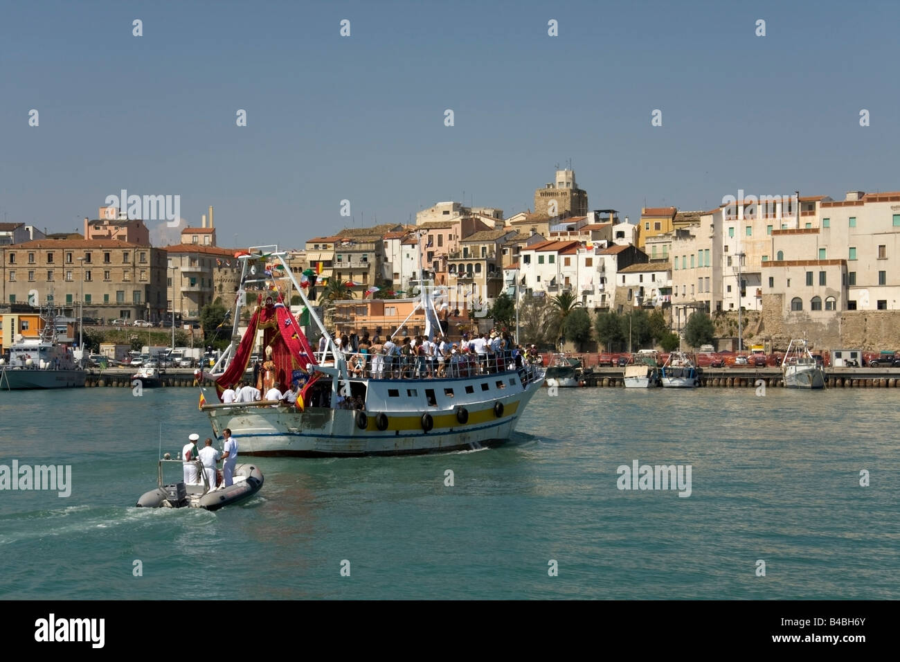 the Saint on the boat during the Holy Day of San Basso in the city of ...