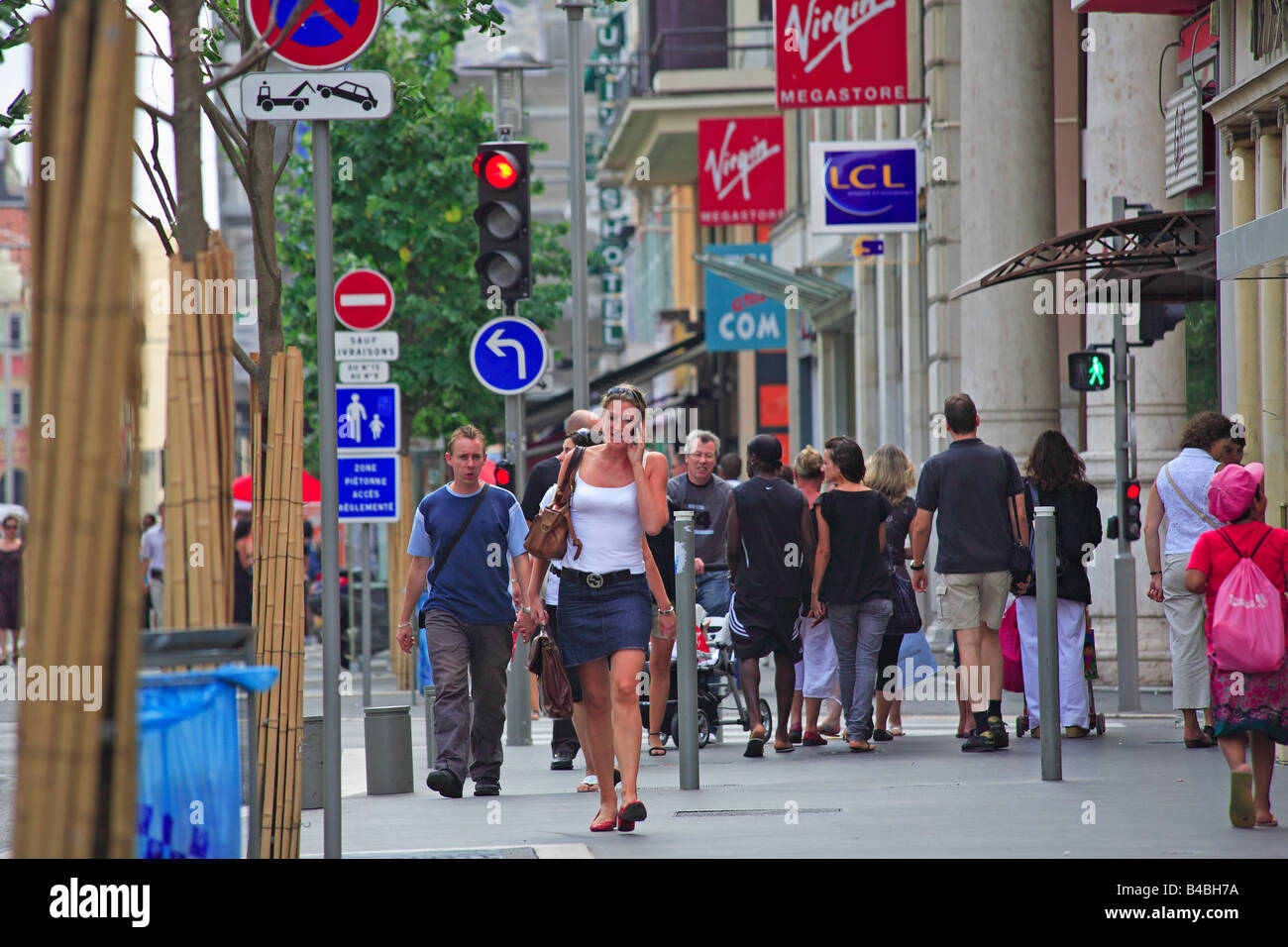 Shoppers walking down the main street of Nice, France Stock Photo - Alamy