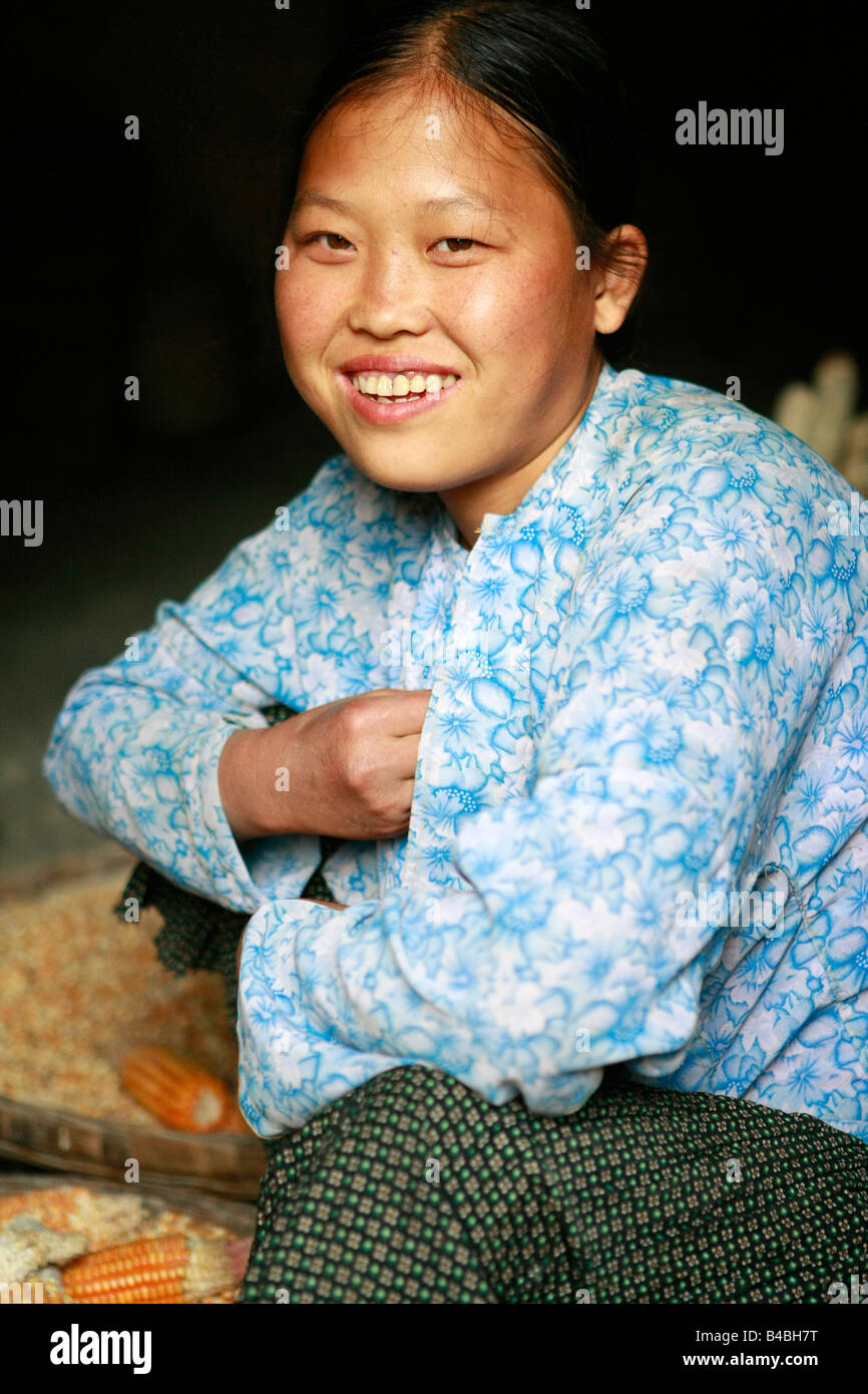 White Hmong tribeswoman at the village of Pho Lao, Dong Van Plateau ...