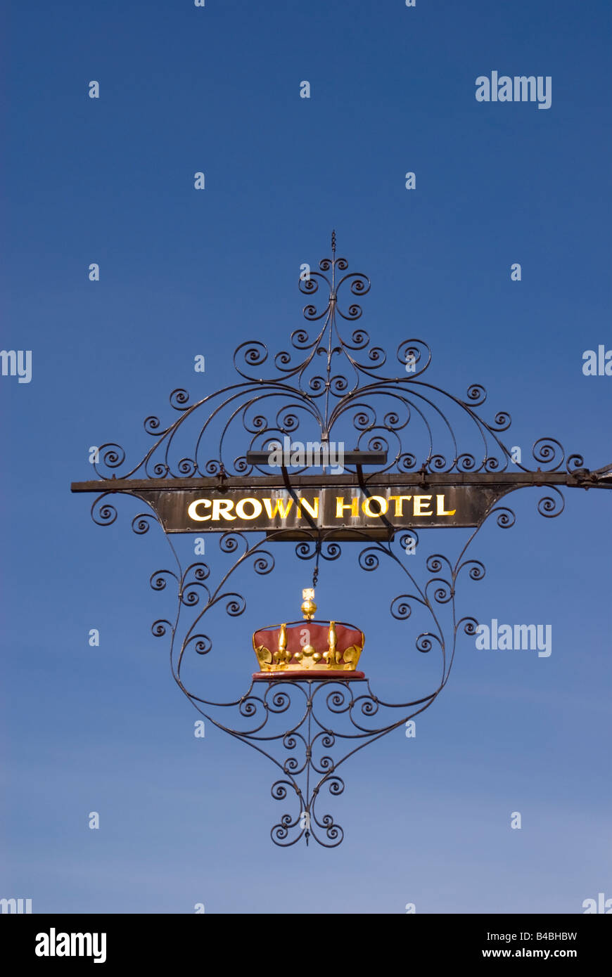 The Crown Hotel Sign outside the building in Southwold,Suffolk,Uk Stock ...