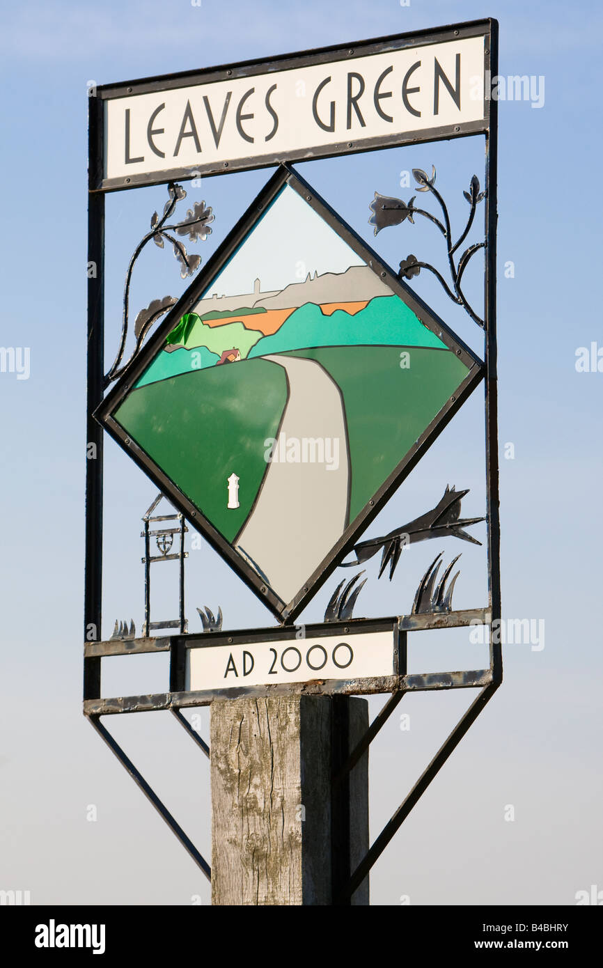 Modern english village sign hi-res stock photography and images - Alamy