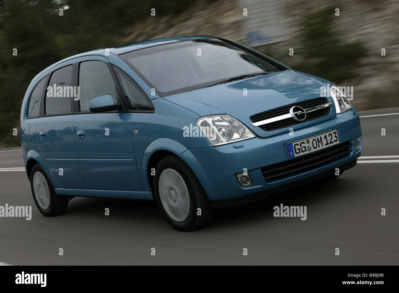 Car, Opel Meriva, Van, Limousine, model year 2003-, light blue-metallic ...