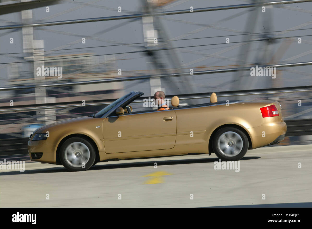 Car, Audi A4 Convertible, diesel engine, model year 2000-, gold, open ...