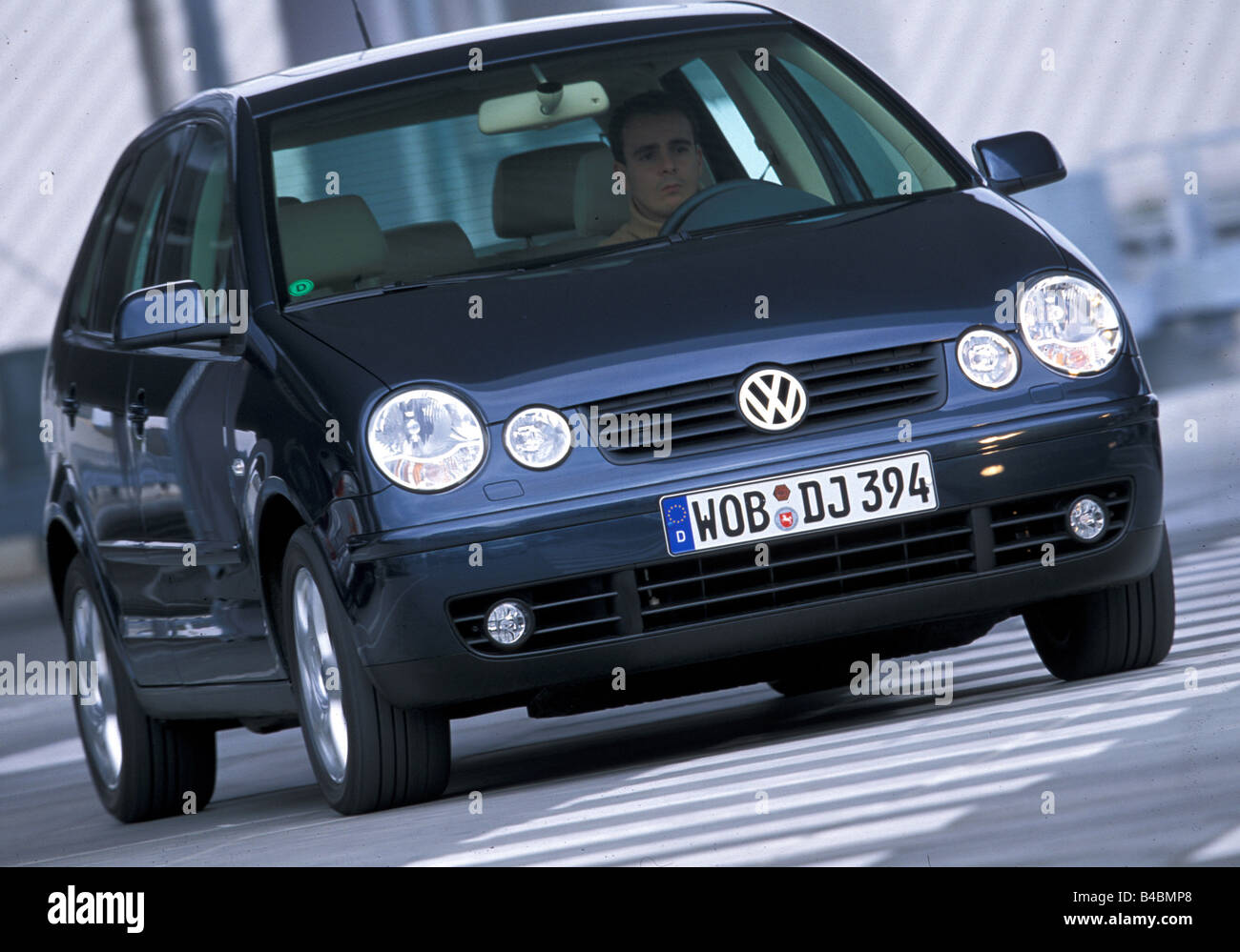 Car, VW Volkswagen Polo, Limousine, small approx., blue, model year ...