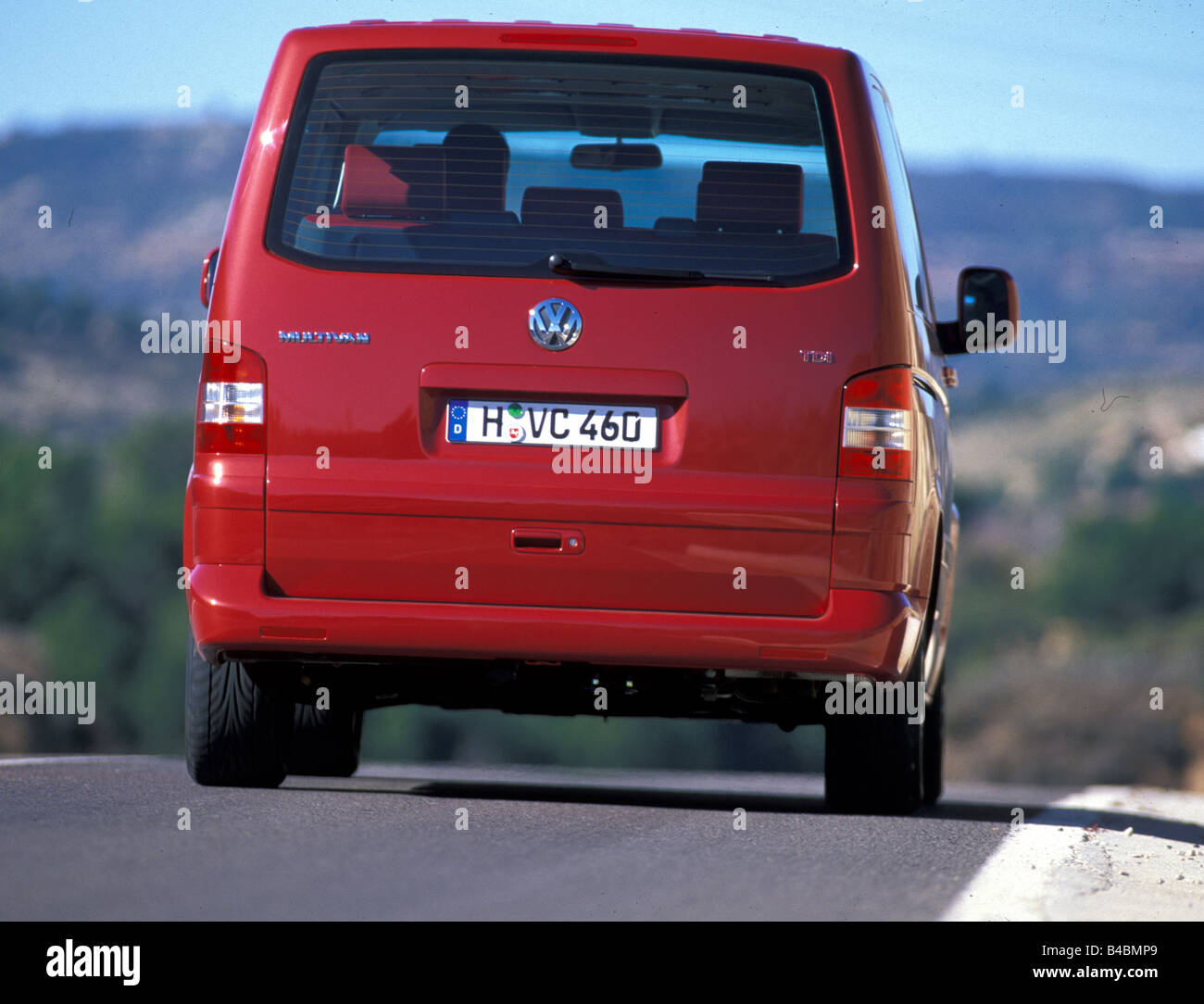 Car, VW Volkswagen Multivan T5, Limousine, small approx., blue, model ...