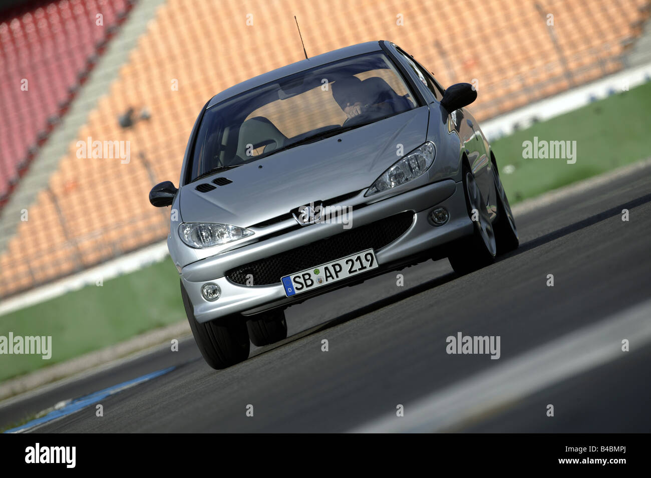 Car, Peugeot 206 RC, Limousine, small approx., model year 2003-, silver ...