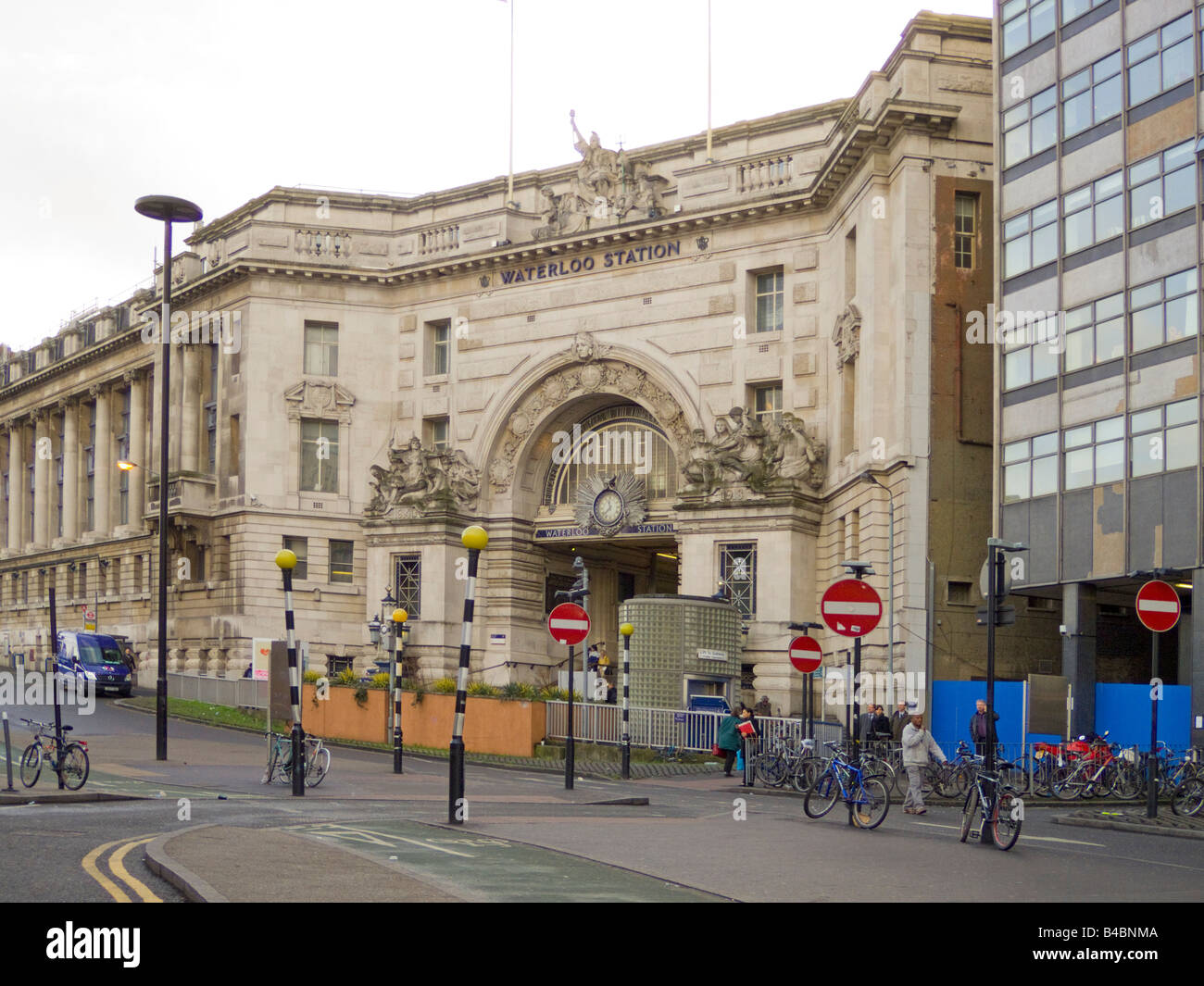 Waterloo Station southbank of River thames London England Stock Photo ...