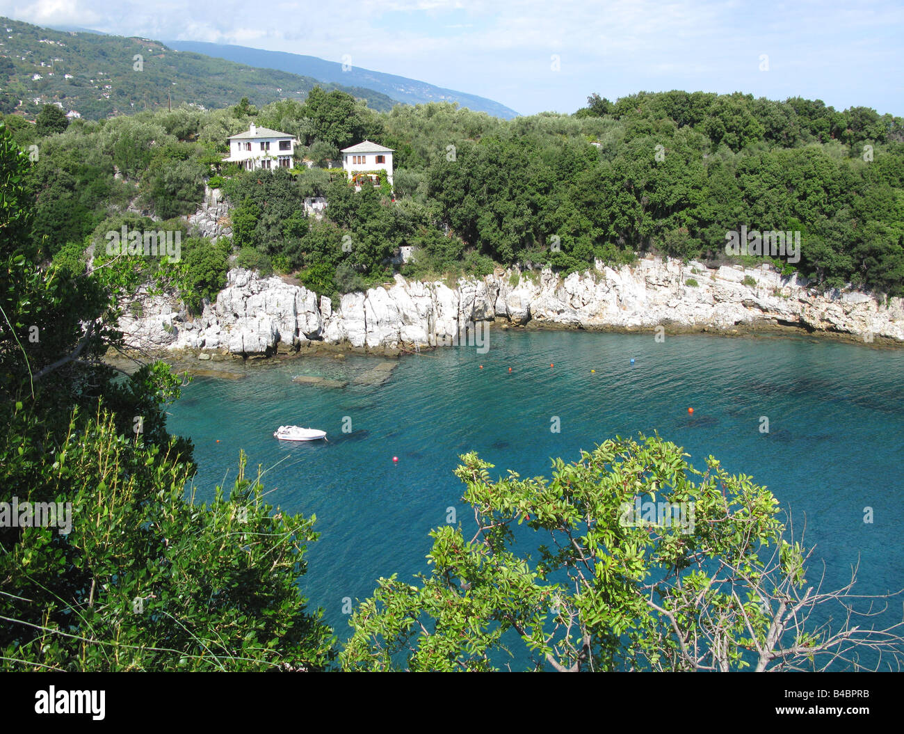 GREECE. The Pelion Peninsula. The village and harbour of Damouchari ...