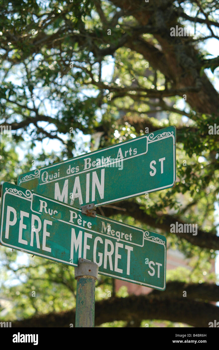 Street signs in French Cajun Country Louisiana Stock Photo - Alamy