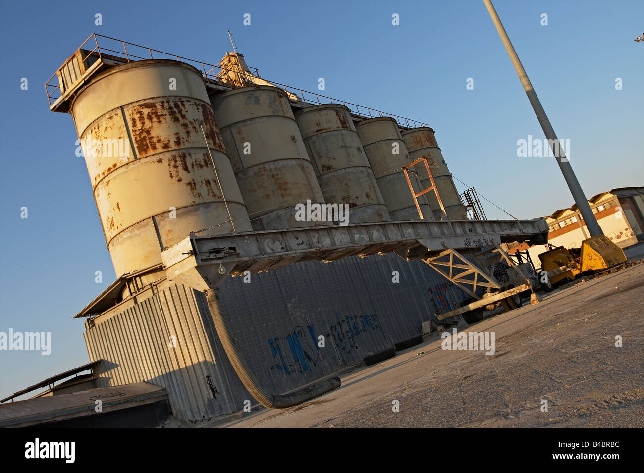 Silos in the port of Siracusa (Italy Stock Photo - Alamy