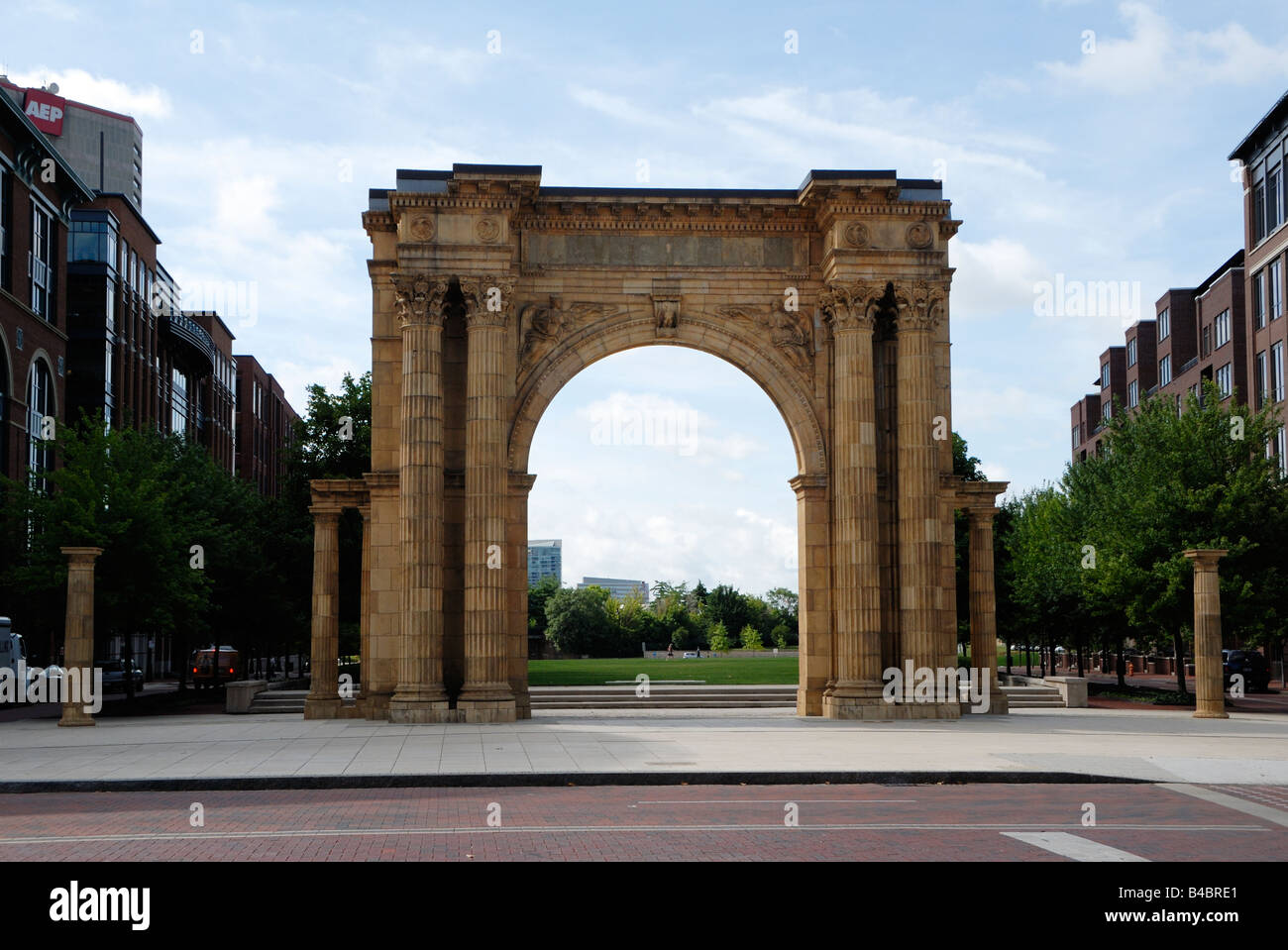 McFerson commons arch in Columbus Ohio Stock Photo - Alamy