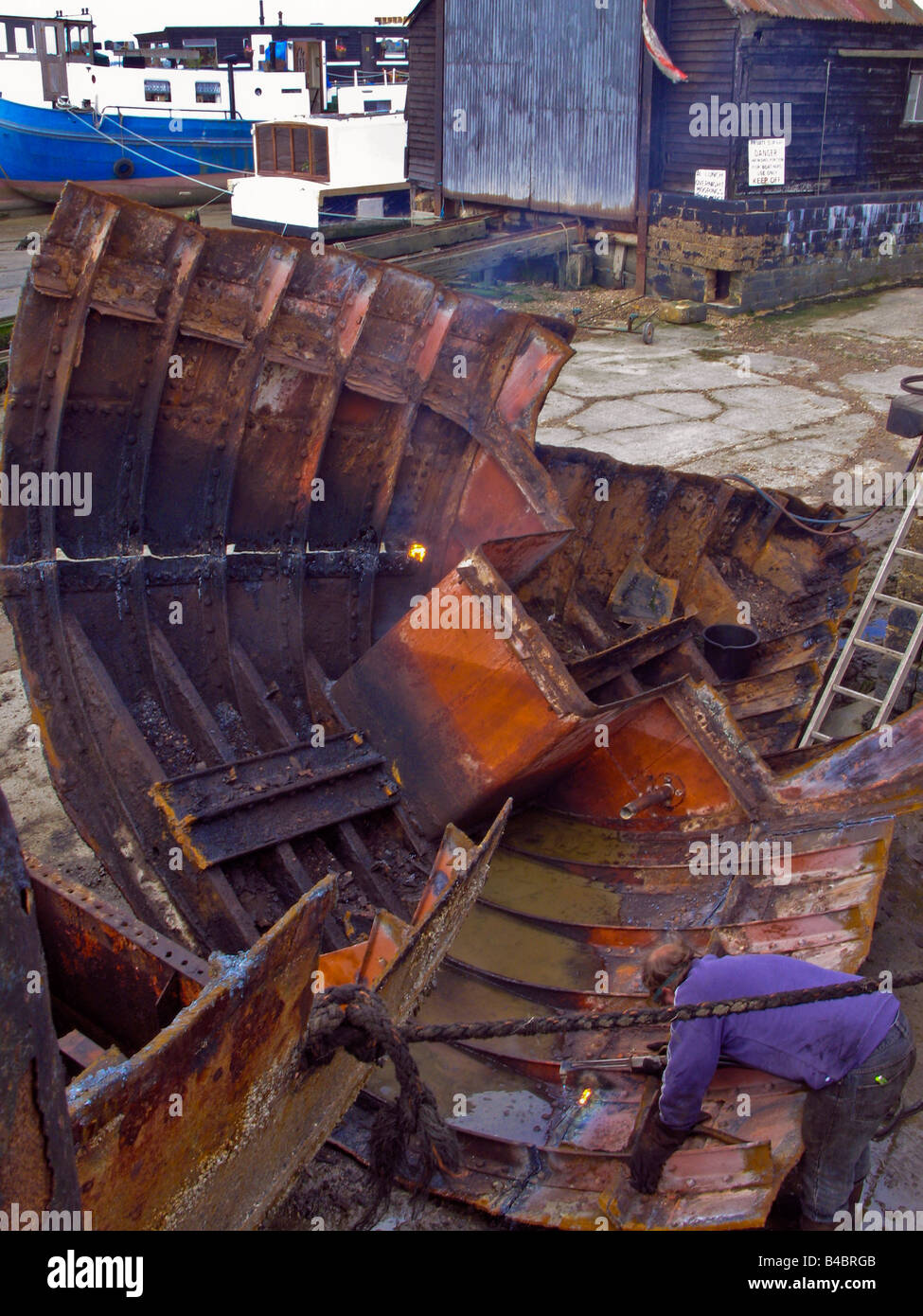 Shuttlewood boat yard, a traditional boatyard in Paglesham Essex United ...