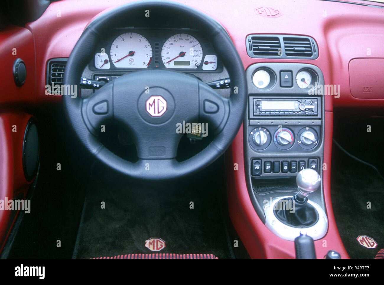 Car, Rover MG MGTF, Convertible, model year 2002-, red, interior view ...