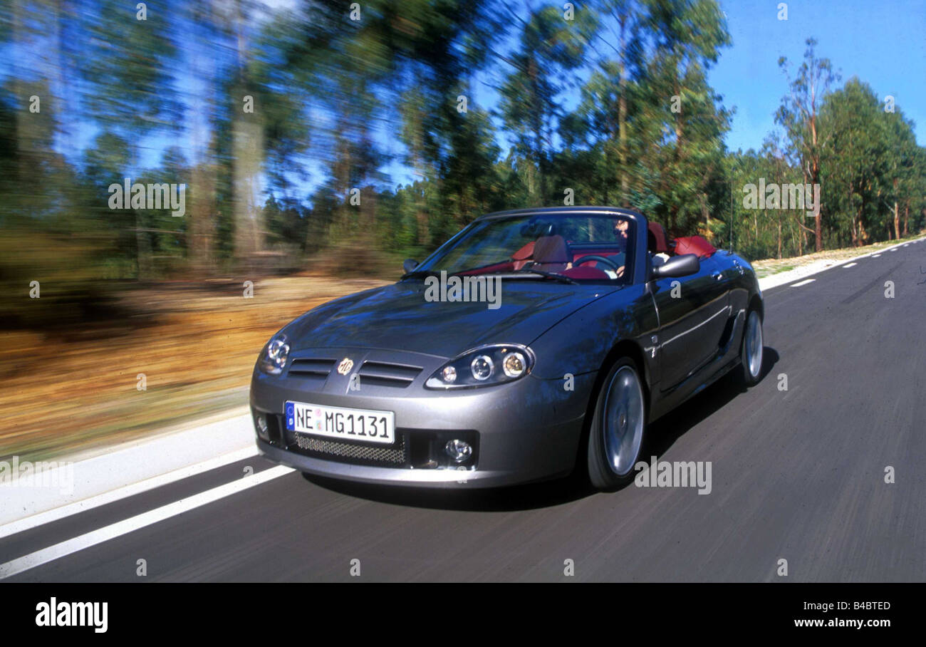 Car, Rover MG MGTF, Convertible, model year 2002-, silver-grey, driving ...