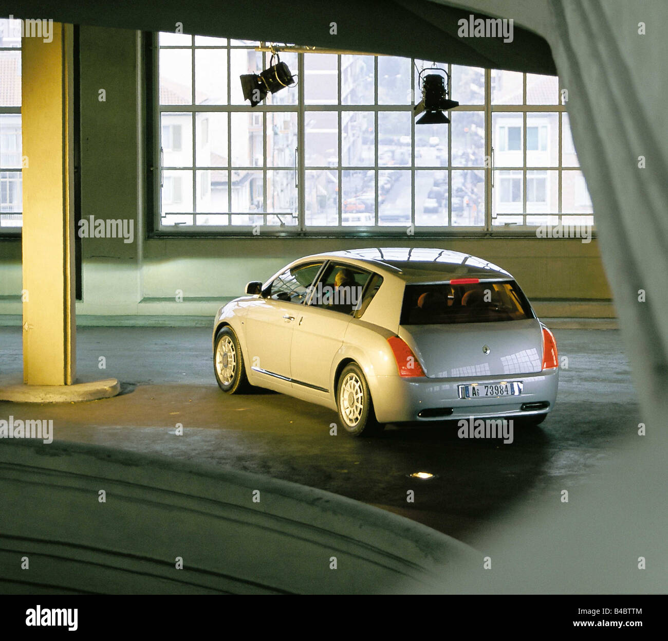 Car, Maserati Buran, Predotype, model year 2000, silver white, diagonal ...