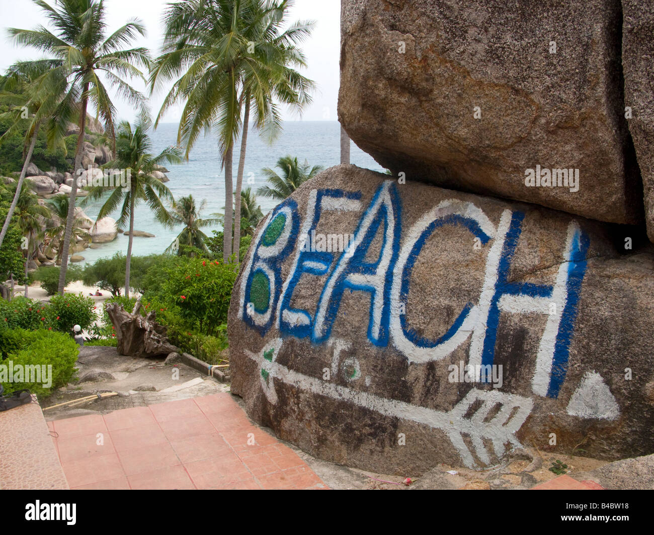 Sign for the beach, " freedom beach Stock Photo - Alamy
