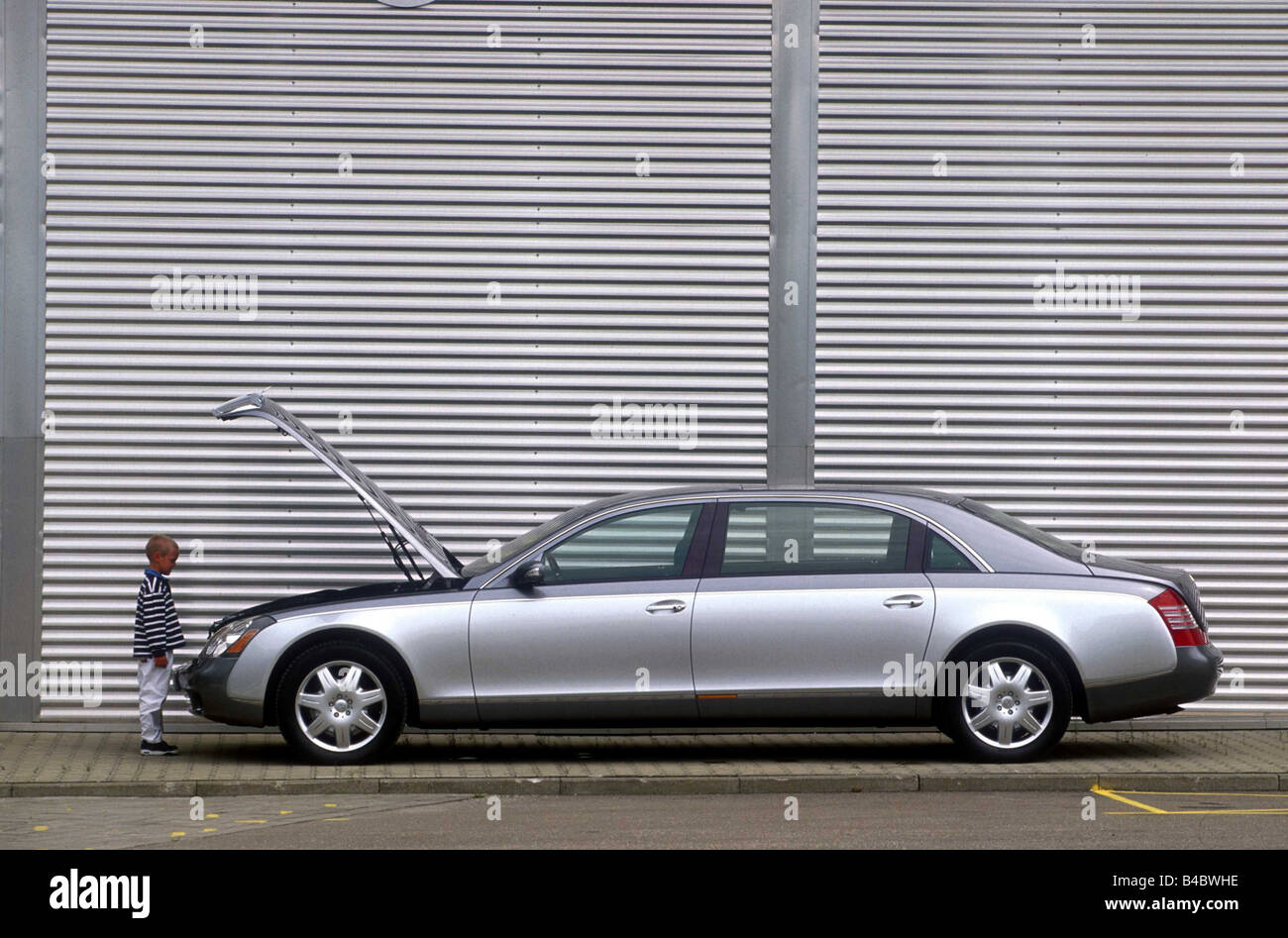 Car, Mercedes Maybach 62, Luxury approx.s, silver, model year 2002 ...