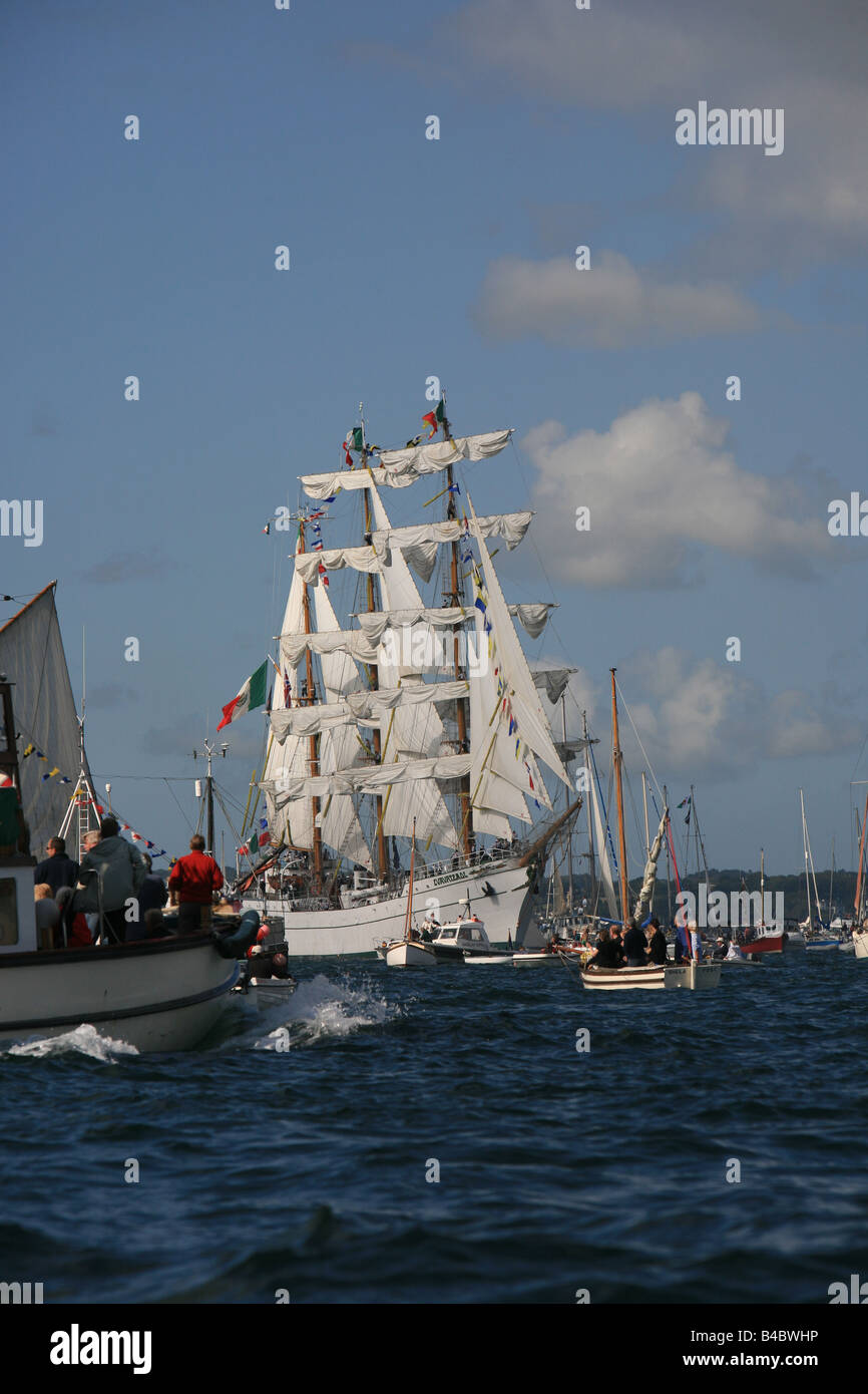 The three masted barque Cuauhtemoc tall ships race 2008 off Falmouth ...