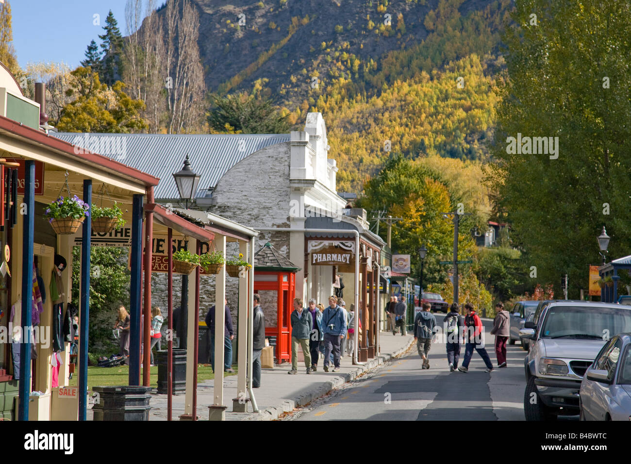 Arrowtown village centre, Queenstown, South island,New Zealand Stock ...