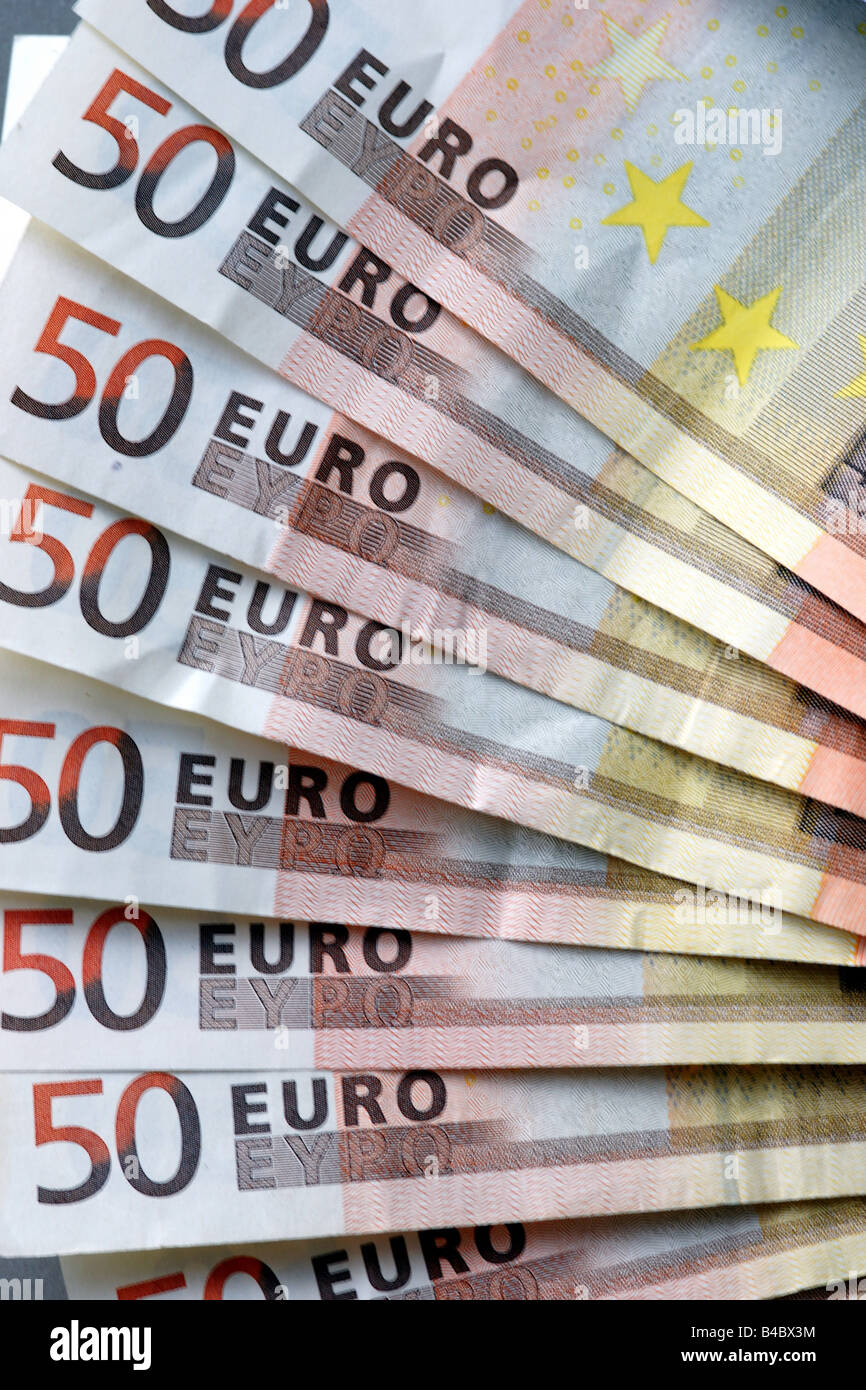 Fifty euro notes banknotes many bunch money paper note banknote 50 eur ...