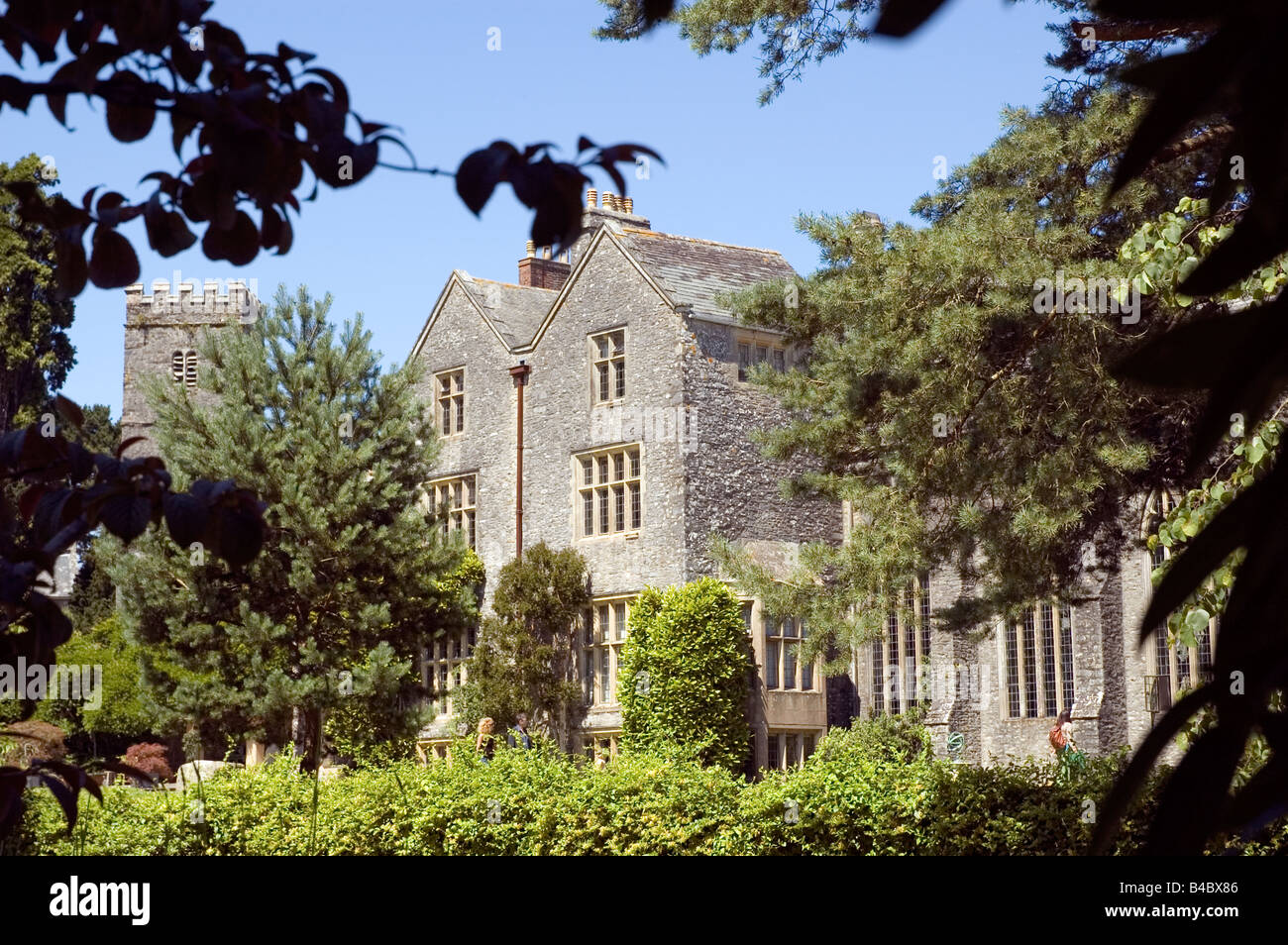 Dartington Hall, near Totnes, Devon, England, is a medieval hall built ...