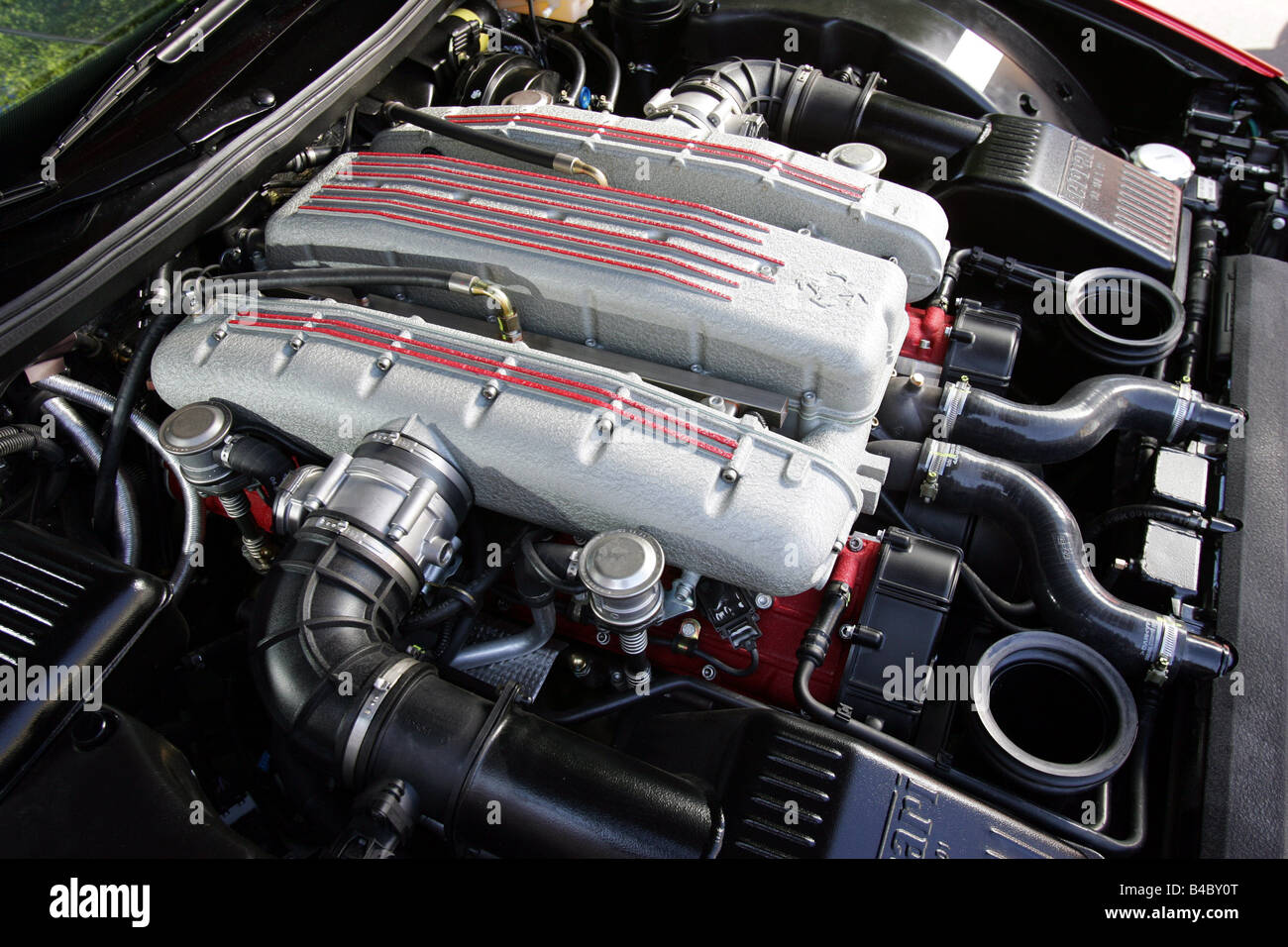 Car, Ferrari 575 GTC, model year 2004-, roadster, coupe/Coupe, red ...