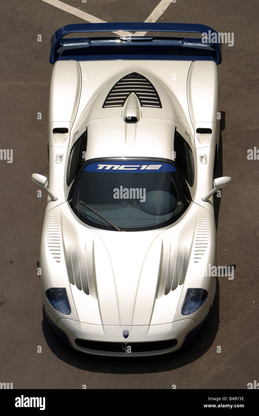 Car, Maserati MC12, roadster, model year 2004-, silver-blue, standing ...
