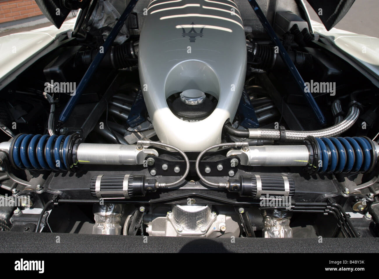 Car, Maserati MC12, roadster, model year 2004-, silver-blue, view in ...