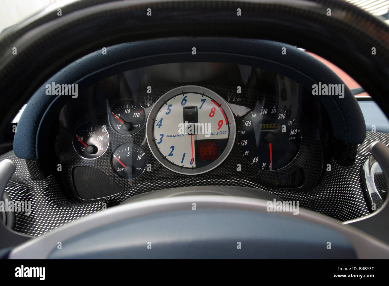 Car, Maserati MC12, roadster, model year 2004-, silver-blue, Interior ...