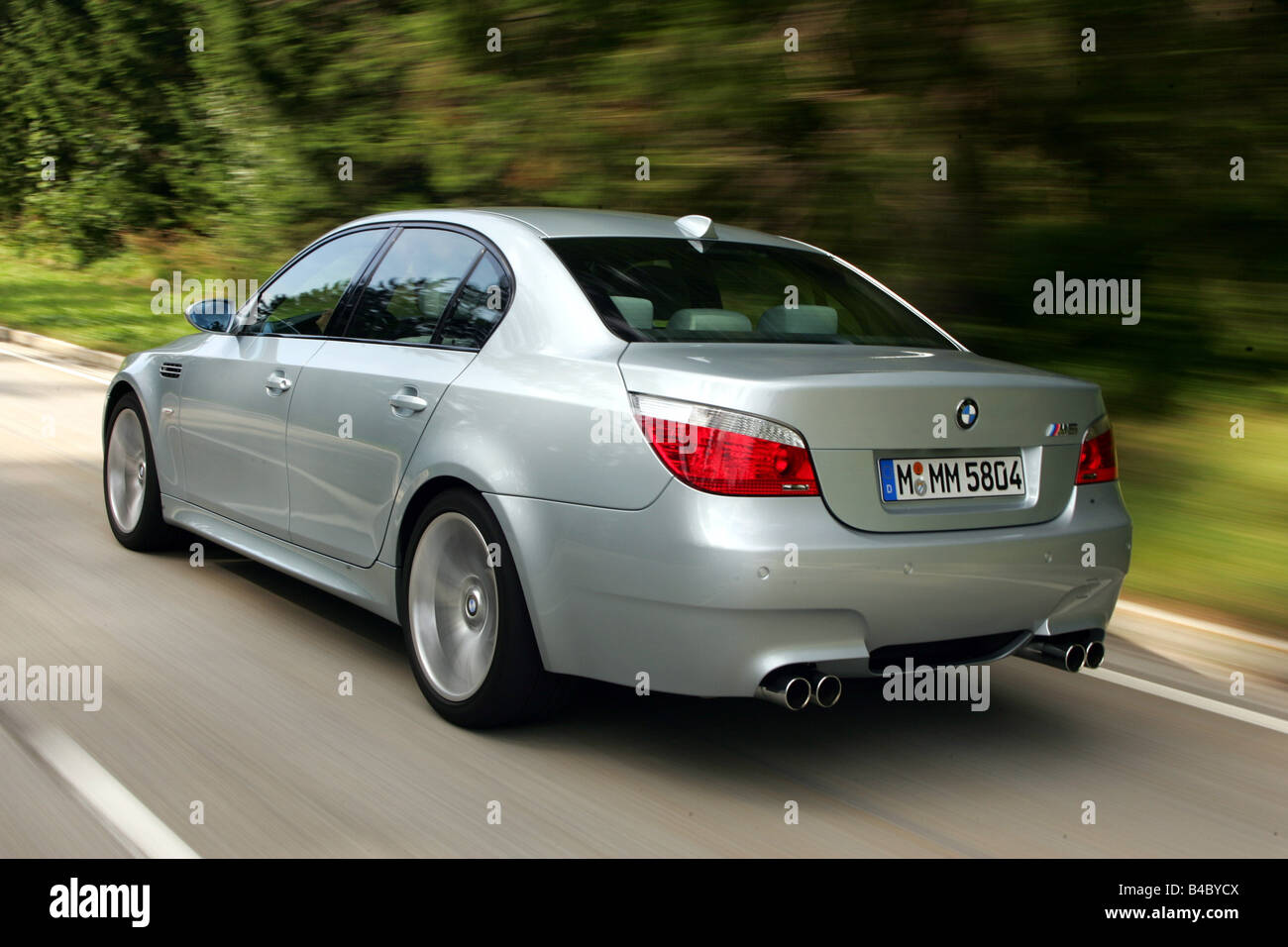 Car, BMW M5, model year 2004-, Limousine, upper middle-sized , silver ...