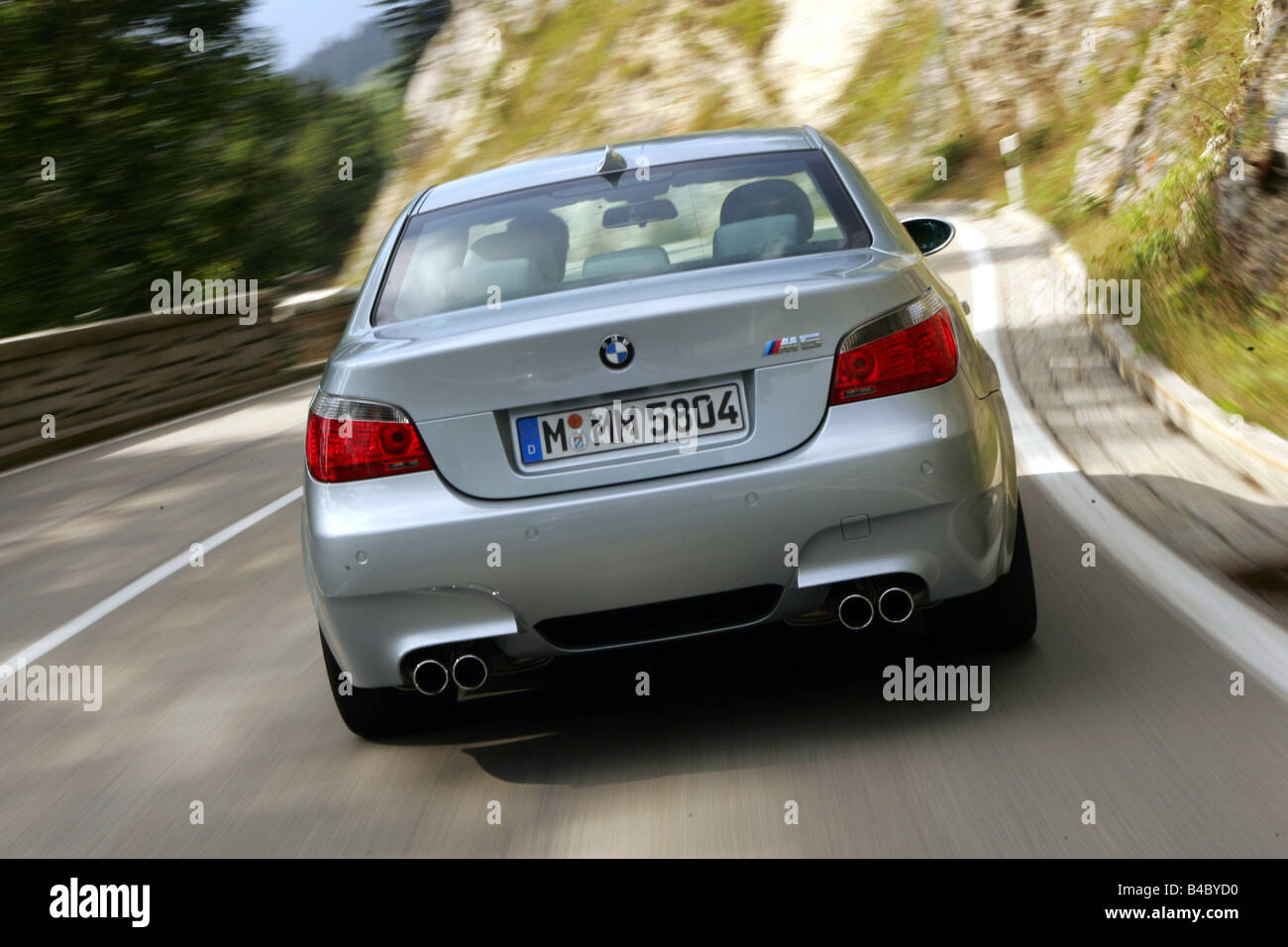 Car, BMW M5, model year 2004-, Limousine, upper middle-sized , silver ...