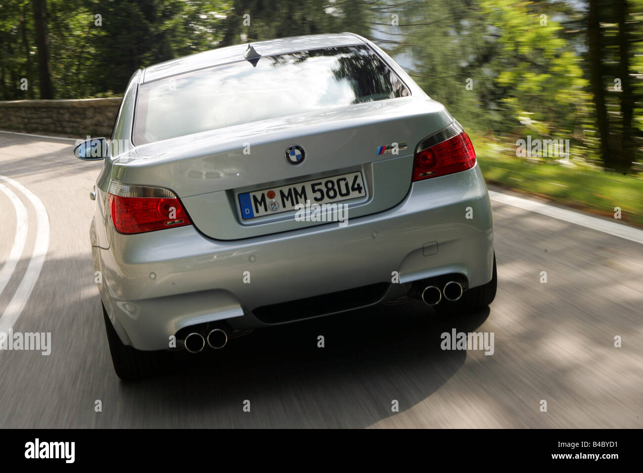 Car, BMW M5, model year 2004-, Limousine, upper middle-sized , silver ...