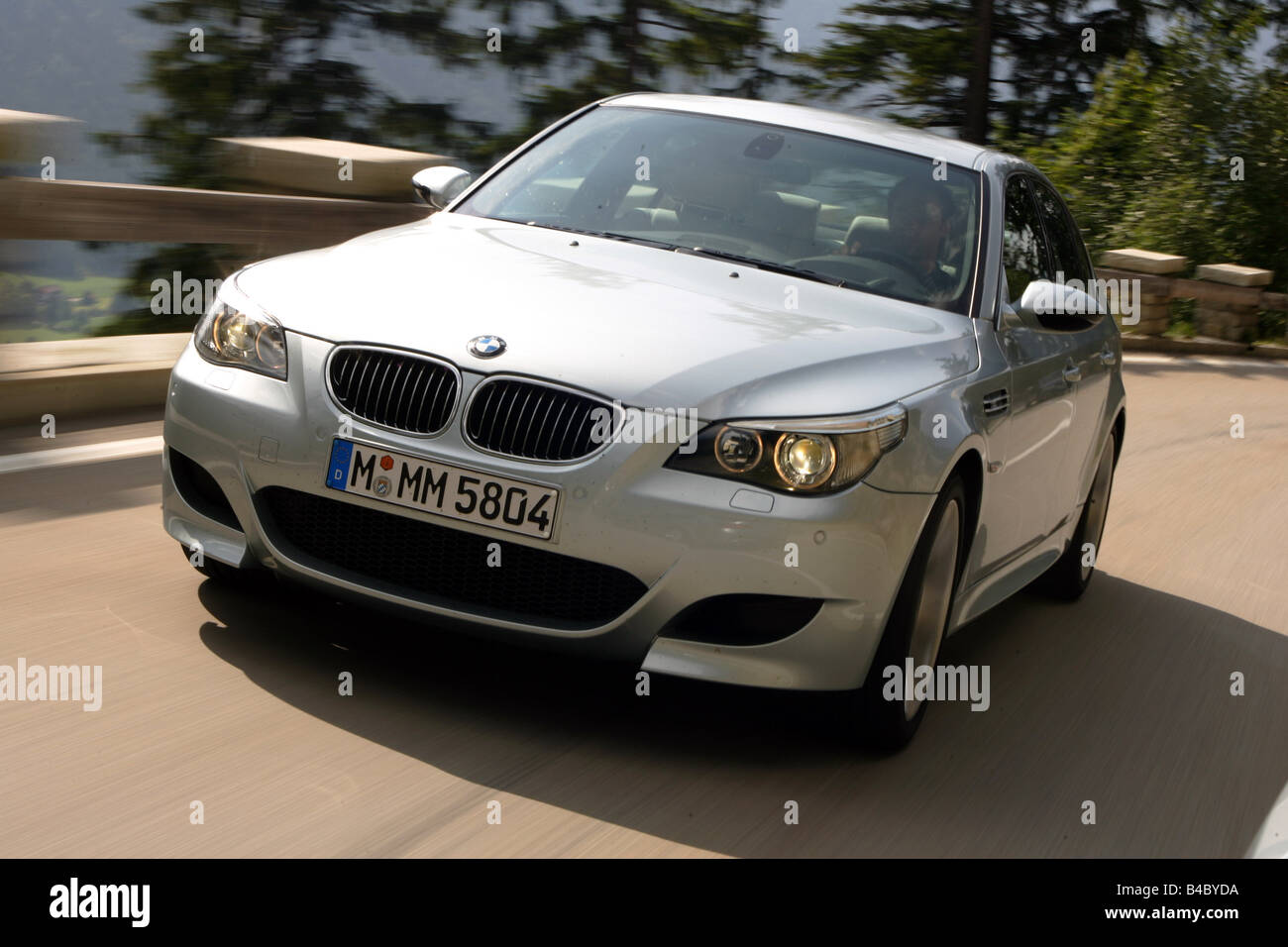 Car, BMW M5, model year 2004-, Limousine, upper middle-sized , silver ...