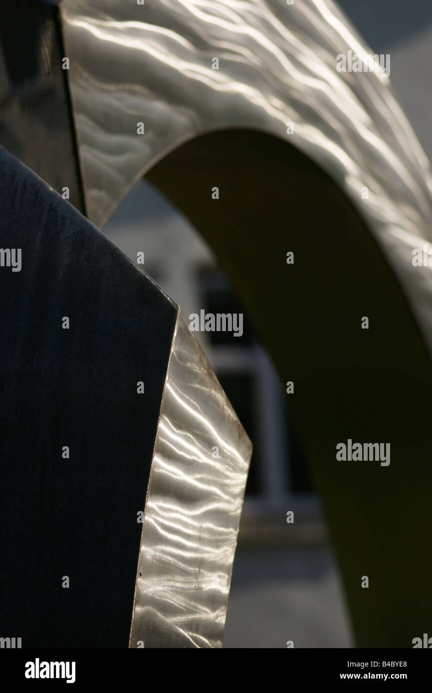 Shiny polished detail metallic surface structure statue glowing ...