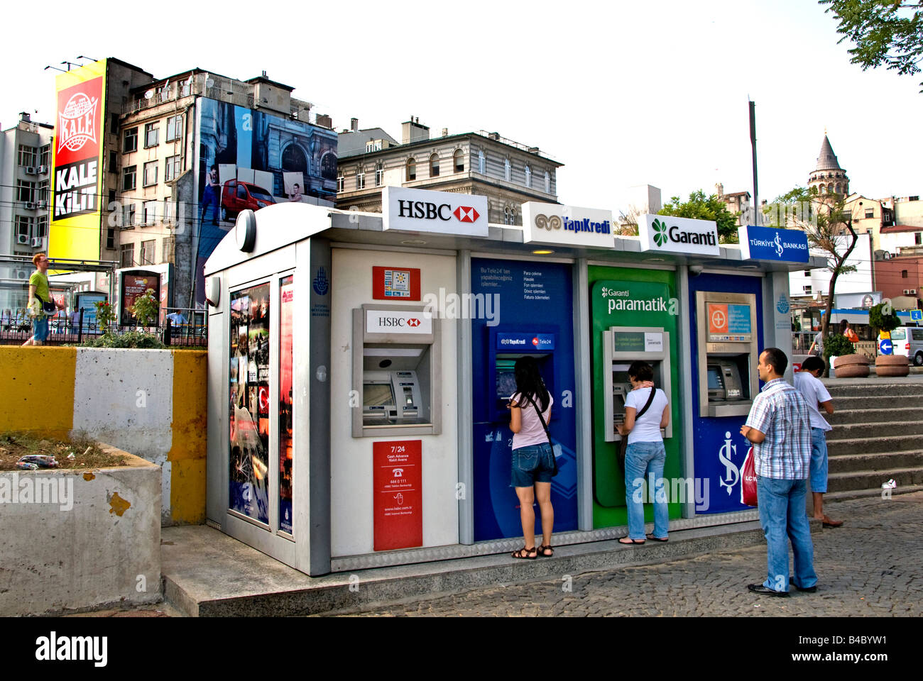 Galata Tower Istanbul Bank cash credit card machine cashpoint atm ...