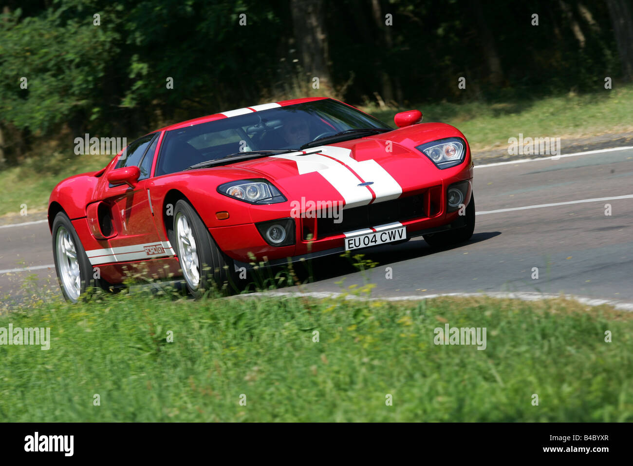 Car, Ford GT, model year 2004-, red-white, roadster, coupe/Coupe ...