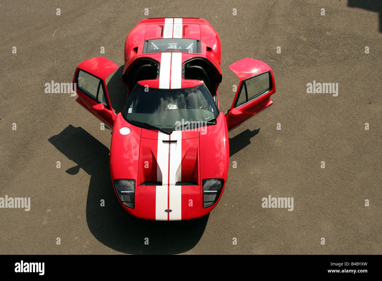 Car, Ford GT, model year 2004-, red-white, roadster, coupe/Coupe ...