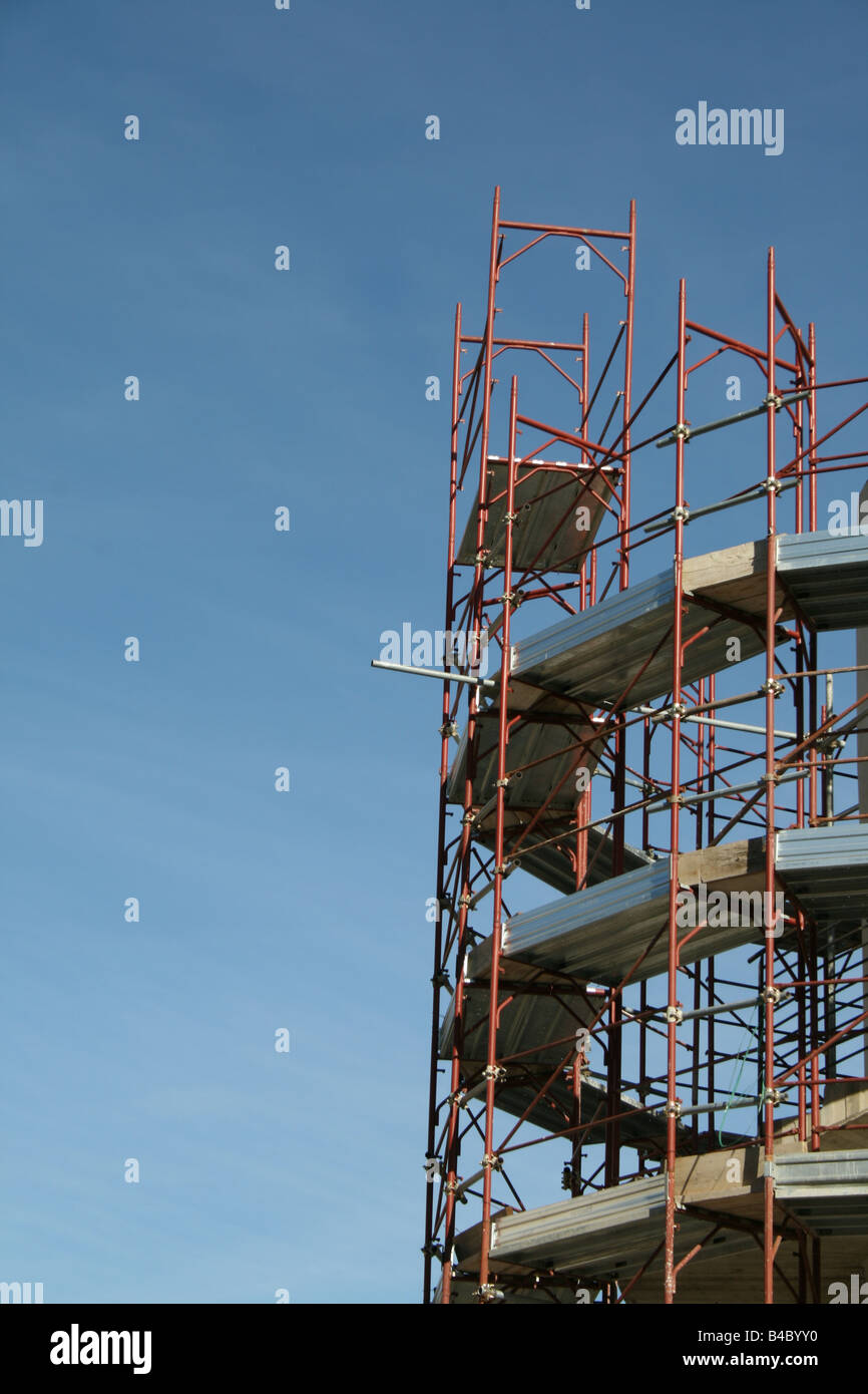 high scaffolding structure and blue sky Stock Photo - Alamy