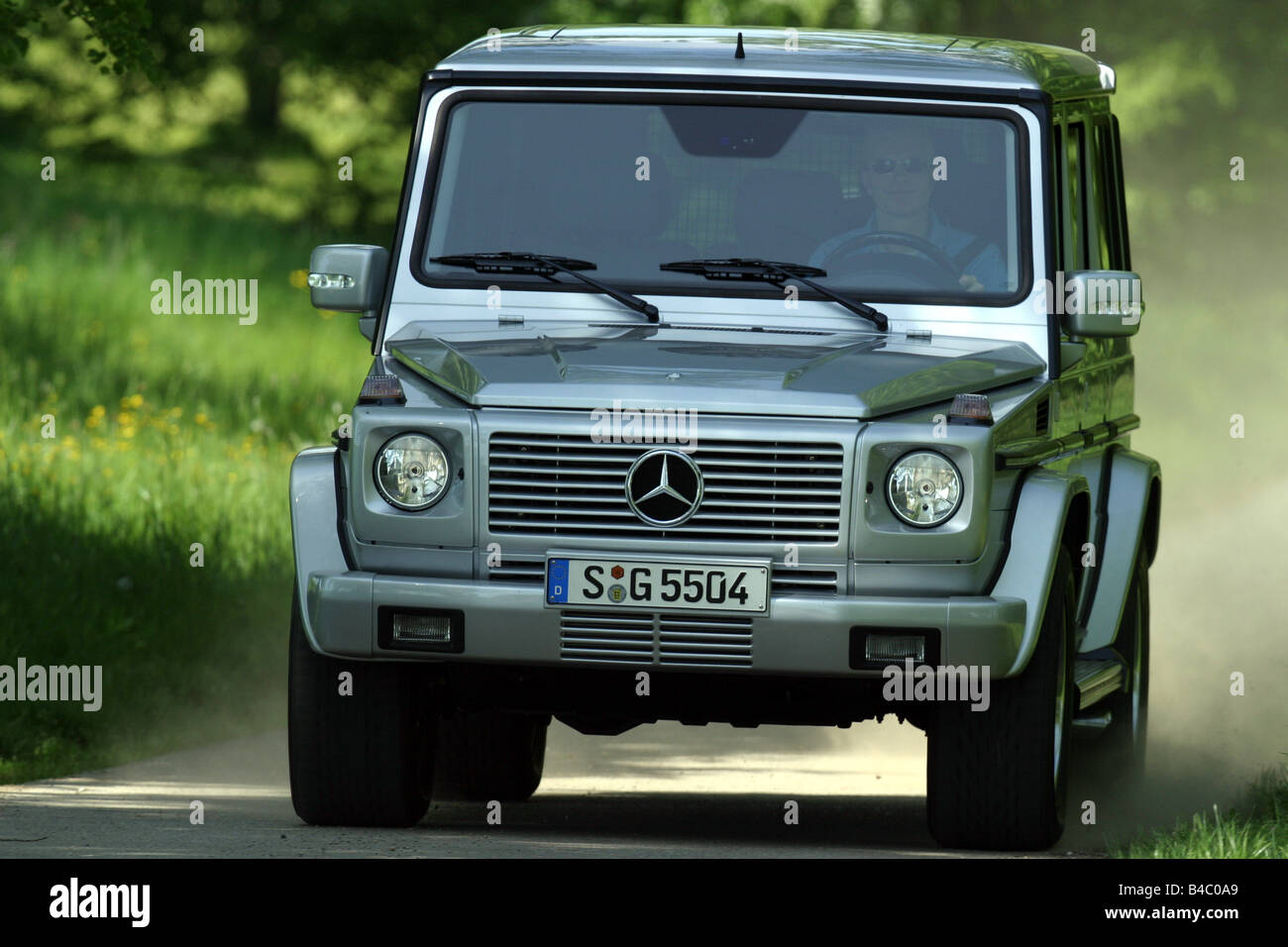 Car, Mercedes AMG G55, model year 2004, silver, cross country vehicle ...