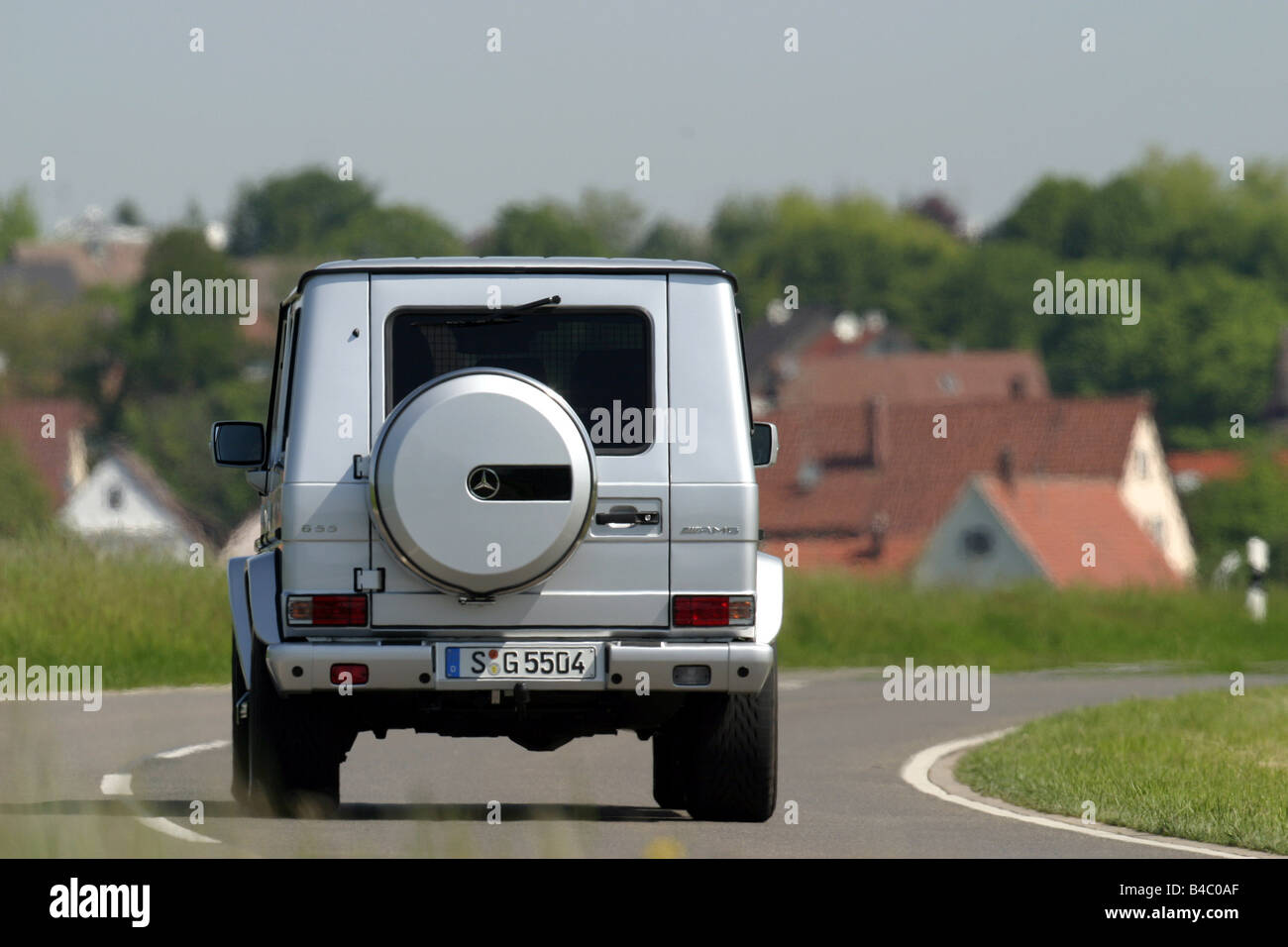 Car, Mercedes AMG G55, model year 2004, silver, cross country vehicle ...