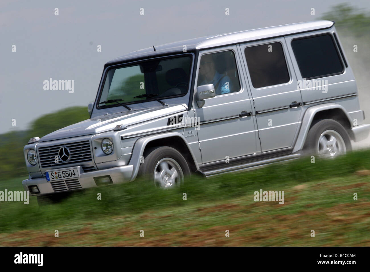 Car, Mercedes AMG G55, model year 2004, silver, cross country vehicle ...