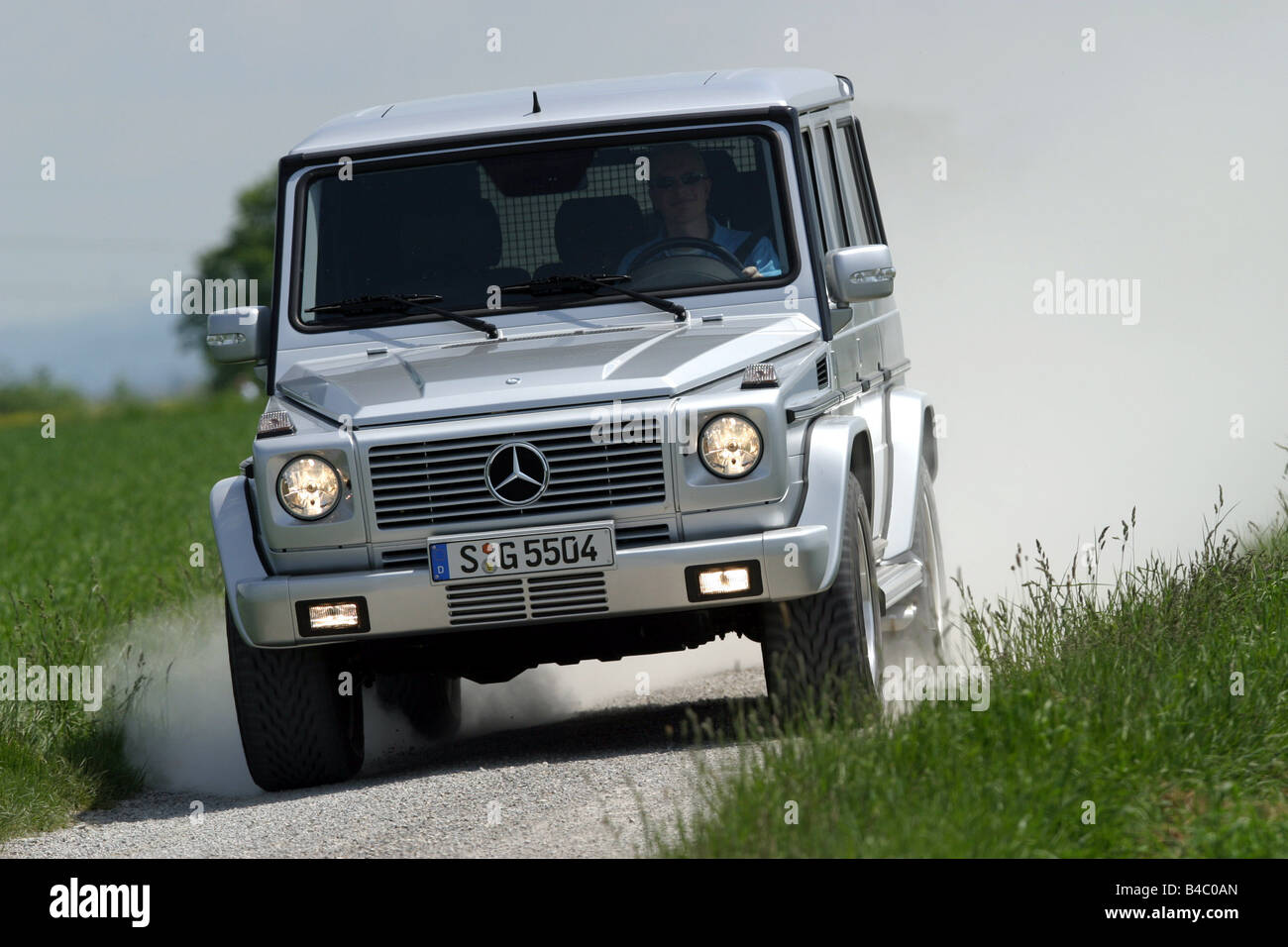 Car, Mercedes AMG G55, model year 2004, silver, cross country vehicle ...