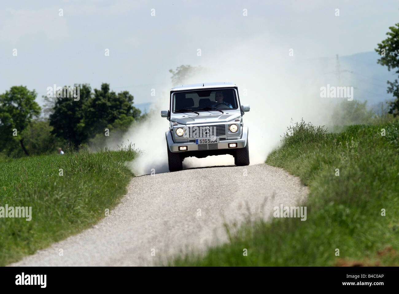 Car, Mercedes AMG G55, model year 2004, silver, cross country vehicle ...