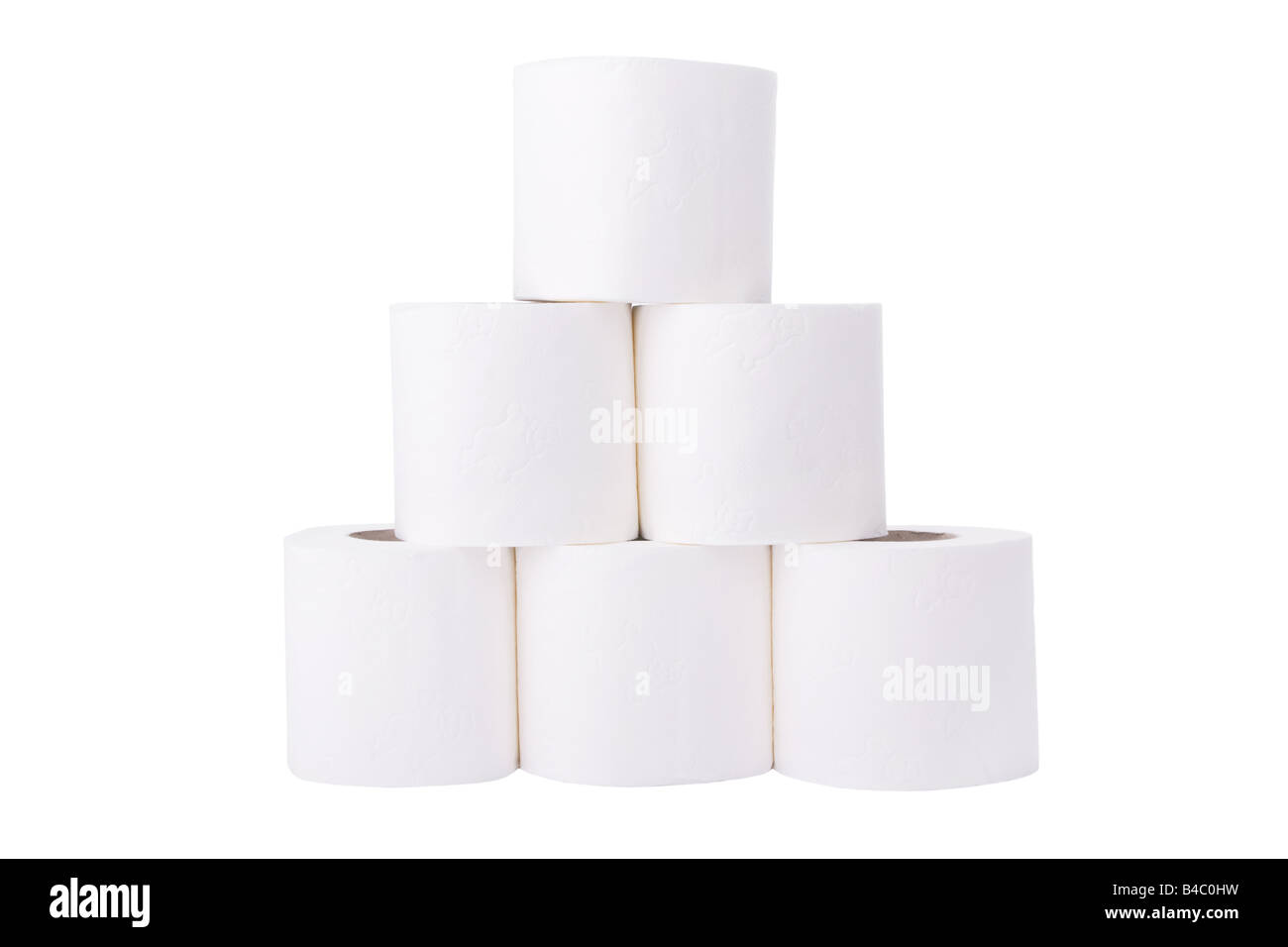 Pile of toilet paper rolls isolated on white background Stock Photo - Alamy